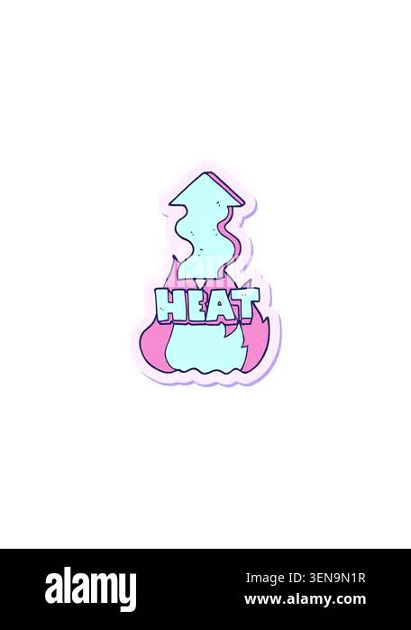 flashy sales animation of sticker of a cartoon heat rising Stock Video ...