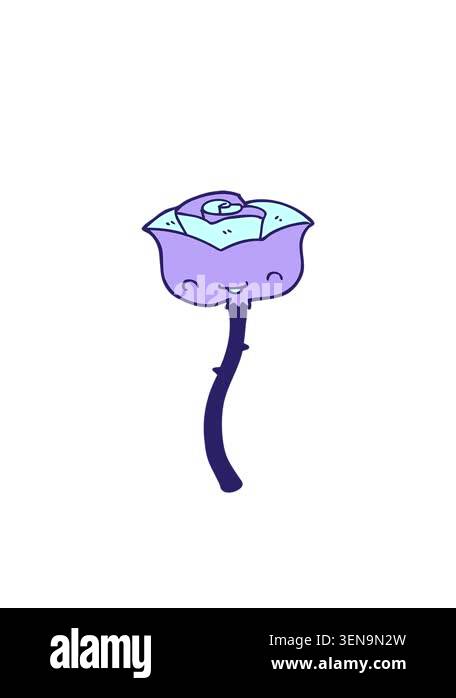 bobbing motion animation of cartoon rose drawing Stock Video Footage ...
