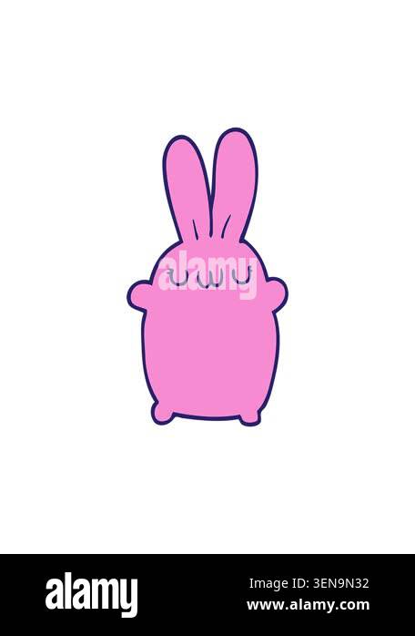 attention grabbing animation of cartoon of cute rabbit Stock Video ...