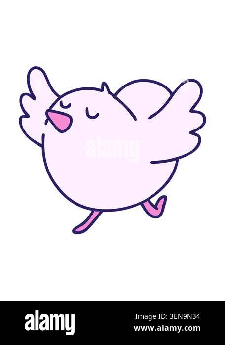 shivering motion animation of cartoon of a happy bird dancing Stock ...