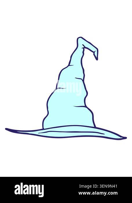 jiggle and pause animation of cartoon doodle witch hat Stock Video ...