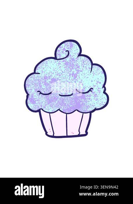 bob and pause animation of funny cartoon cupcake image Stock Video ...