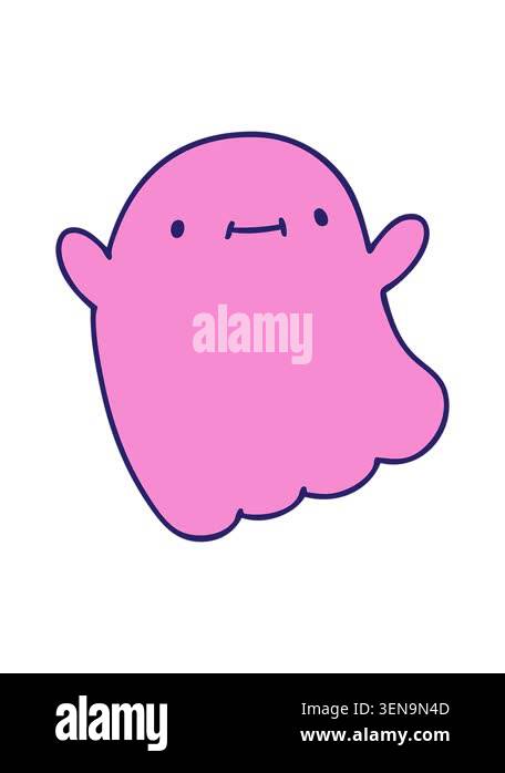 jiggle and pause animation of happy halloween ghost cartoon Stock Video ...