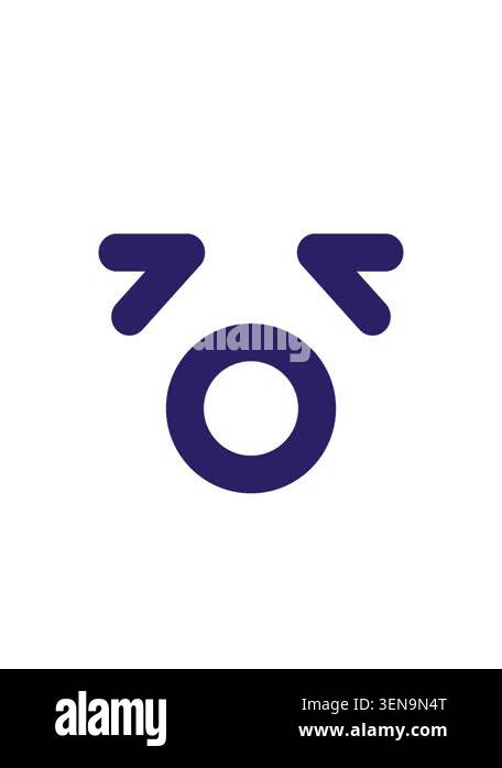 blinking radial lines animation of simple tired yawning face icon Stock ...