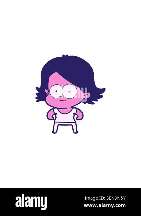 flashy sales animation of a happy cartoon girl design Stock Video ...