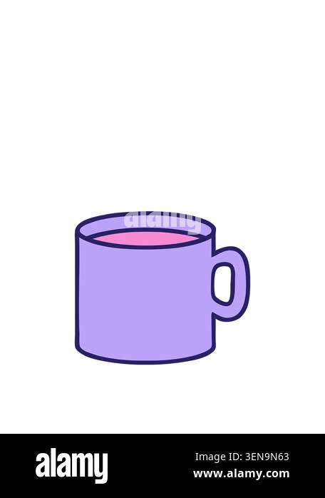 jumping motion animation of iconic tattoo style image of cup of coffee ...