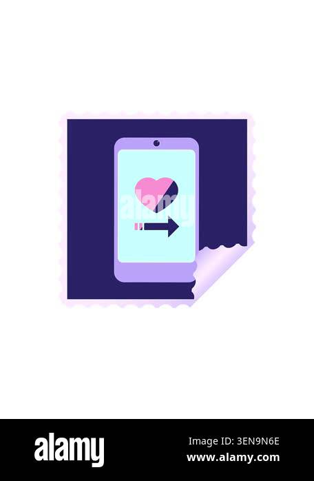 sales flash animation of dating app on cell phone graphic square ...