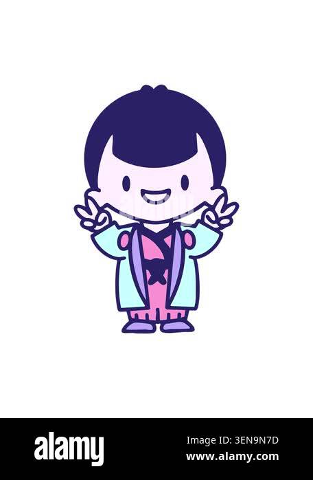 jiggle motion animation of a japanese man in traditional wedding outfit ...