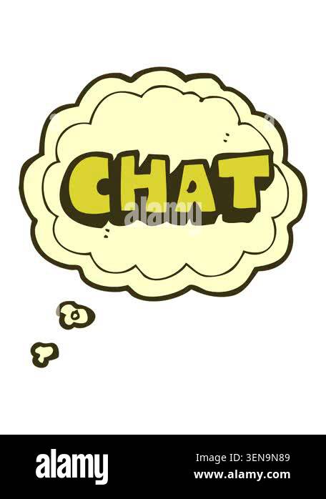 changing color animation of freehand drawn thought bubble cartoon chat ...