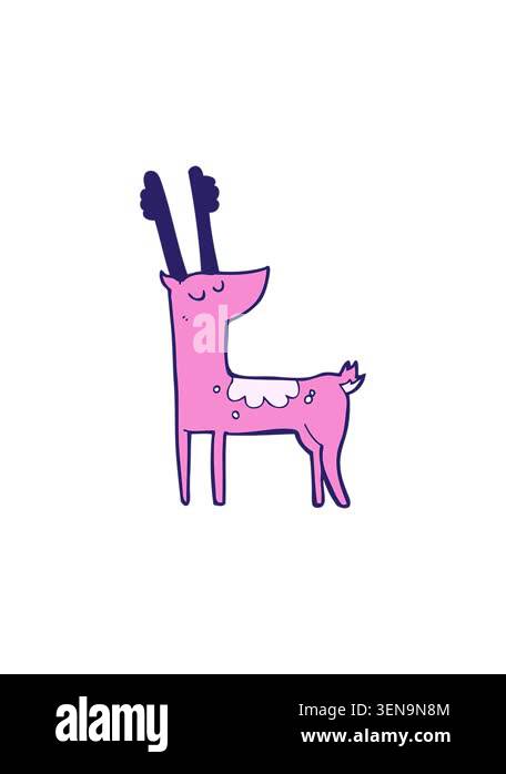 pressure popping animation of cartoon drawing of a deer Stock Video ...