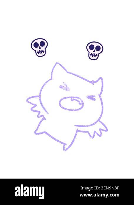 spinning skulls animation of Cute Bat Charcoal Drawing Stock Video ...