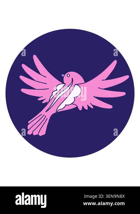 pixelize effect animation of iconic tattoo style image of a flying bird ...