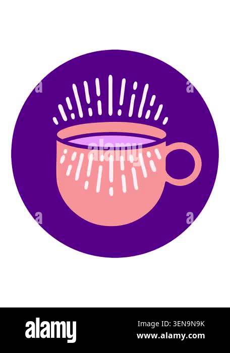 pixelize effect animation of cup of coffee in bright glow color Stock ...