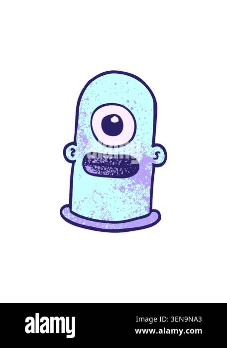 attention grabbing animation of cartoon doodle alien man Stock Video ...