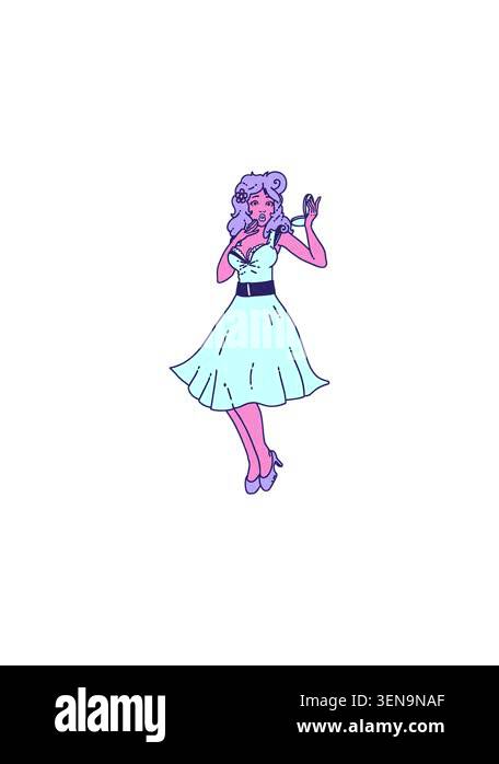 starburst effect animation of tattoo in traditional style of a pinup ...