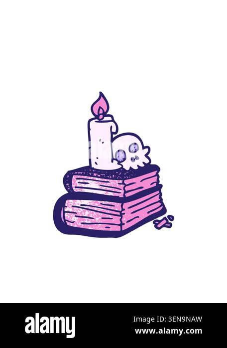 blinking radial lines animation of cartoon doodle spooky old spell ...