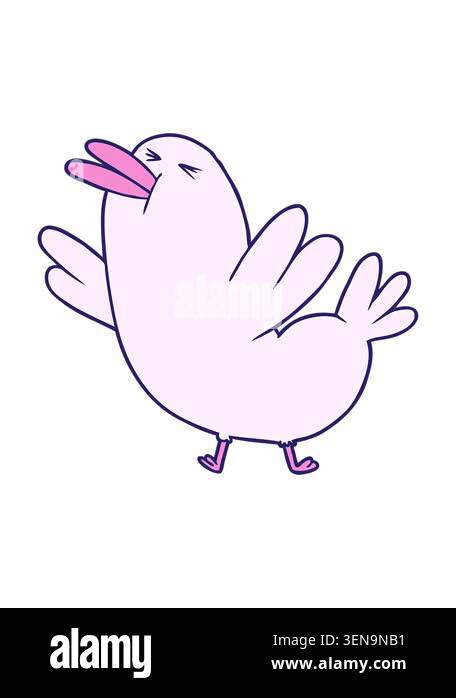jiggle and pause animation of Cartoon of a retro Bird Stock Video ...