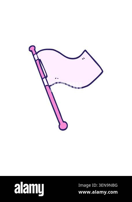 flashy sales animation of cartoon doodle white flag waving Stock Video ...