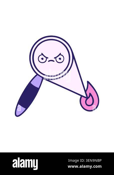 pixelize effect animation of quirky cartoon of a magnifying glass Stock ...