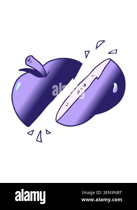 jiggle motion animation of cartoon sliced apple illustration Stock ...