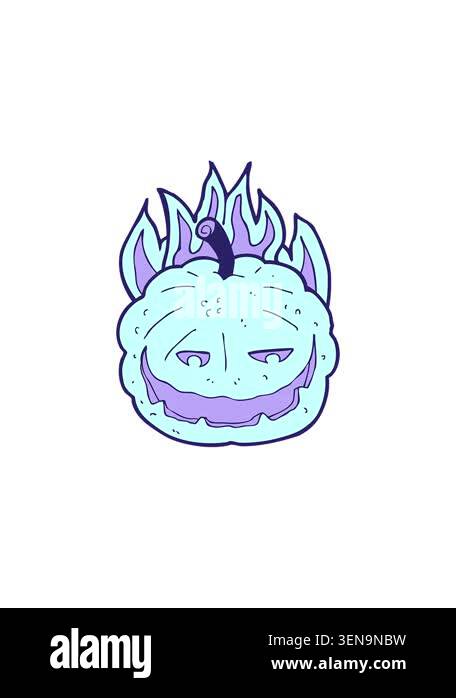 bobbing motion animation of cartoon halloween pumpkin doodle Stock ...