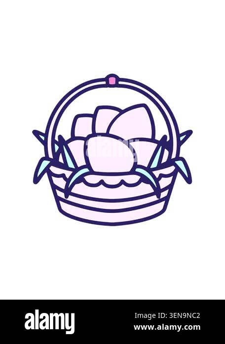 attention grabbing animation of easter basket and eggs Stock Video ...