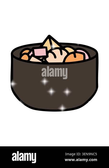 glitter effect animation of mixed seafood and vegetable japanese food ...