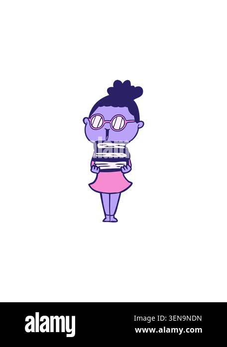 radioactive glowing animation of cartoon woman with spectacles Stock ...