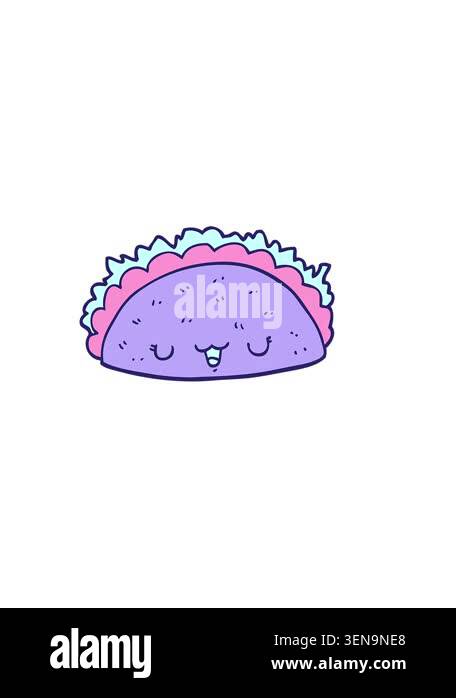 horizontally vibrating animation of cartoon taco Stock Video Footage ...