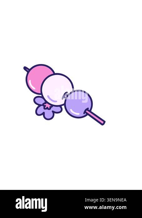 horizontally vibrating animation of traditional japanese sweet stick ...