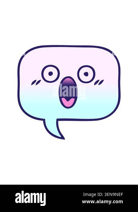 pressure popping animation of gradient shaded cartoon of a speech ...