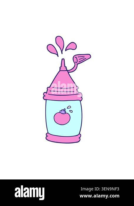 shine light effect animation of cartoon ketchup bottle Stock Video ...