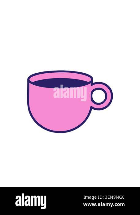 blinking radial lines animation of tattoo design of a cup of coffee ...
