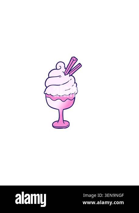 horizontally vibrating animation of cartoon ice cream dessert Stock ...