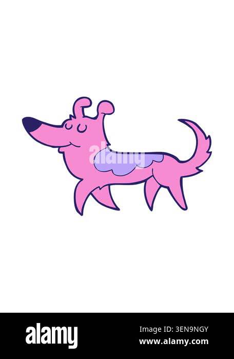 bob and pause animation of quirky cartoon dog Stock Video Footage - Alamy