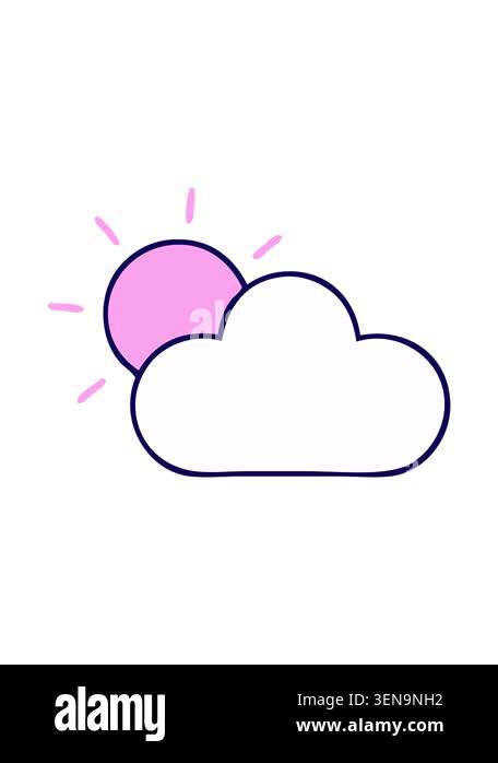 neon light effect animation of sun shine and cloud Stock Video Footage ...