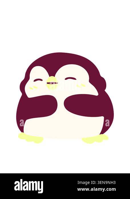 bobbing motion animation of Cute Penguin in bright glow color Stock ...