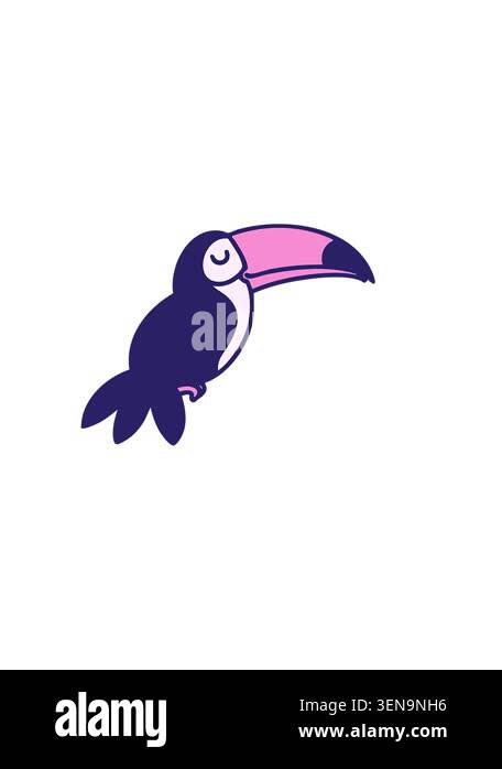 horizontally vibrating animation of brazil toucan cultural animal icon ...