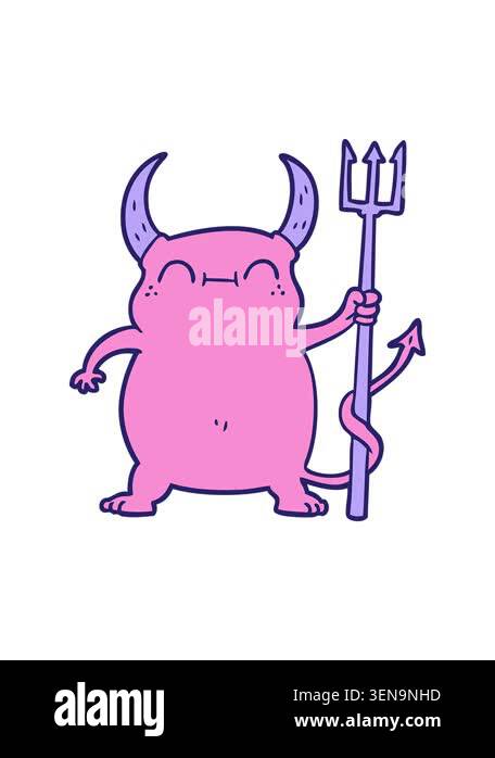 jiggle and pause animation of cartoon little devil design Stock Video ...