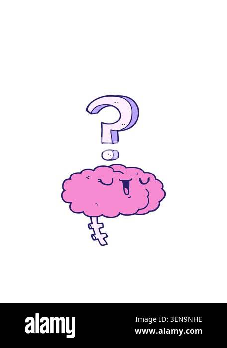 bobbing motion animation of cartoon curious brain Stock Video Footage ...