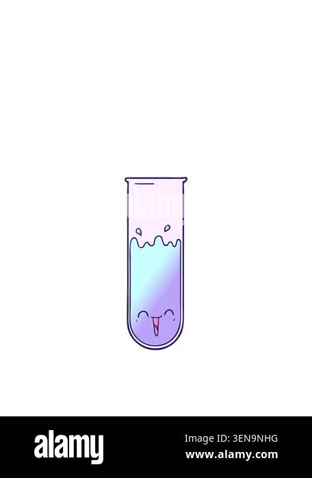 jumping motion animation of cartoon happy test tube Stock Video Footage ...