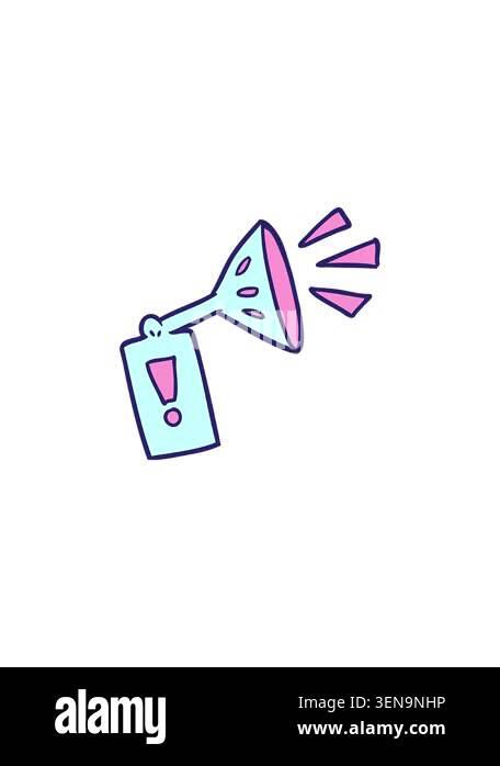 radioactive glowing animation of cartoon air horn Stock Video Footage ...