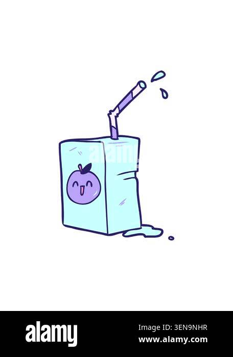 spinning motion animation of cartoon apple juice box Stock Video ...
