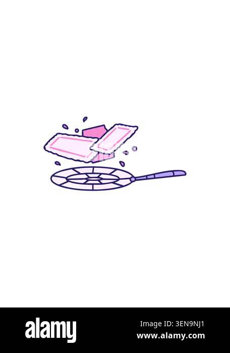 flashy sales animation of frying up some brazilian pastels drawing ...