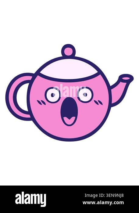shine light effect animation of cute cartoon of a teapot Stock Video ...