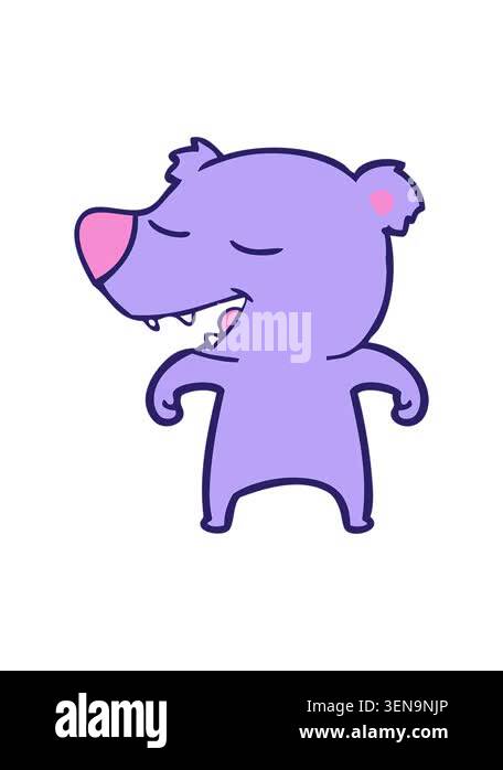 pressure popping animation of cartoon kawaii bear design Stock Video ...