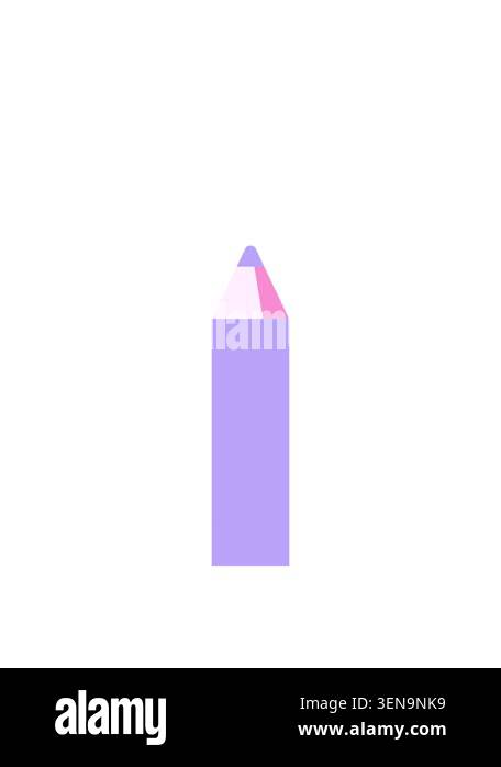 stretching up animation of purple coloring pencil graphic vector ...