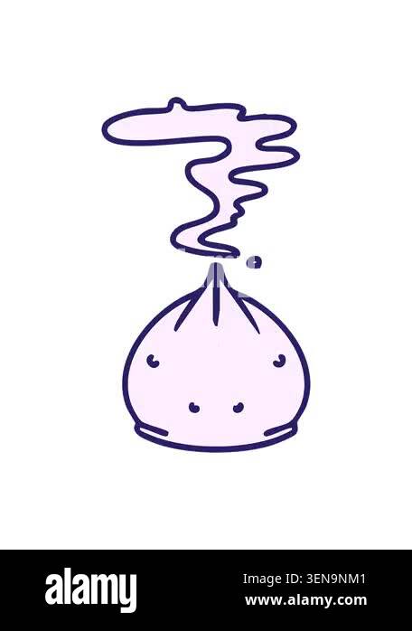 shivering motion animation of traditional japanese steaming gyoza ...