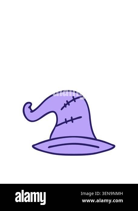 stretching up animation of cartoon of an old wizard hat Stock Video ...