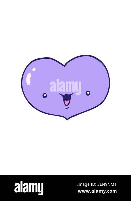popping motion animation of cartoon love heart character Stock Video ...